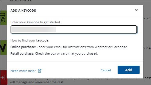 Adding a Webroot Antivirus Keycode to Your Webroot SecureAnywhere and Carbonite Safe My Account ...